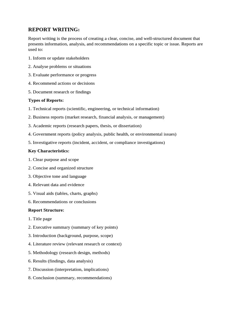 report writing | PDF | Methodology | Apa Style