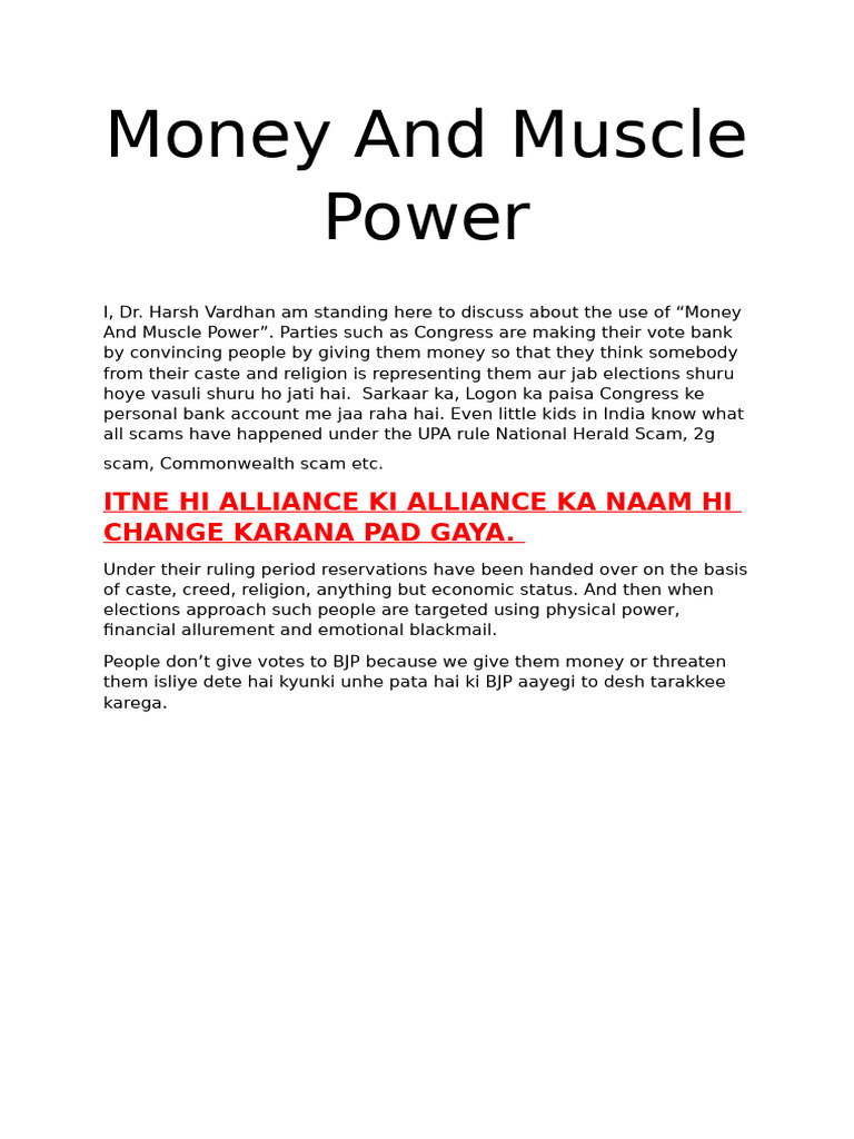 Political Influence: Money & Muscle | PDF | Self-Improvement