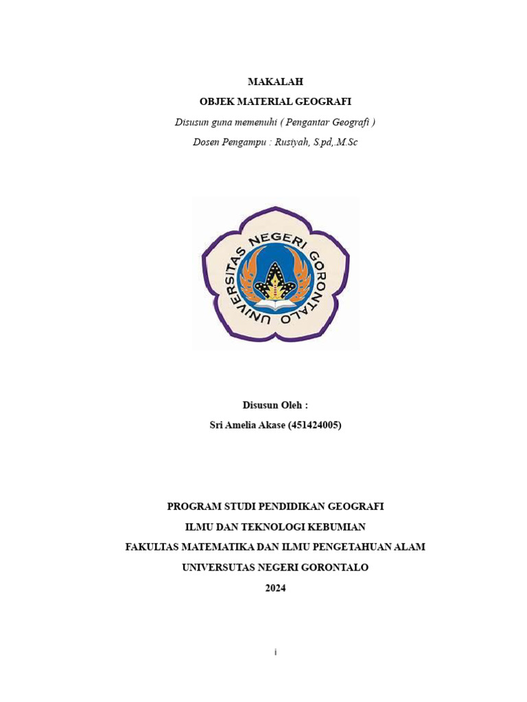Objek Material Geografi: Konsep dan Peran | PDF