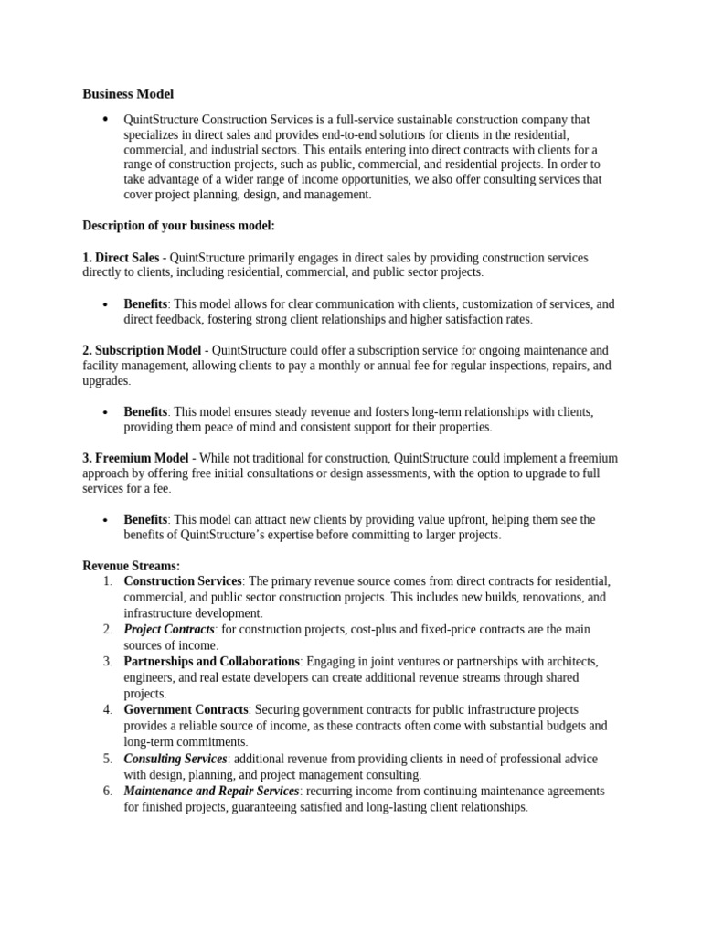 Business Model | PDF | Sustainability | Building Information Modeling