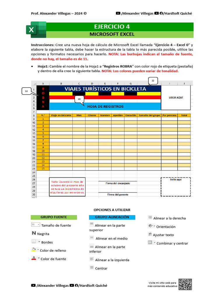 Ejercicio 4: Excel Básico | PDF