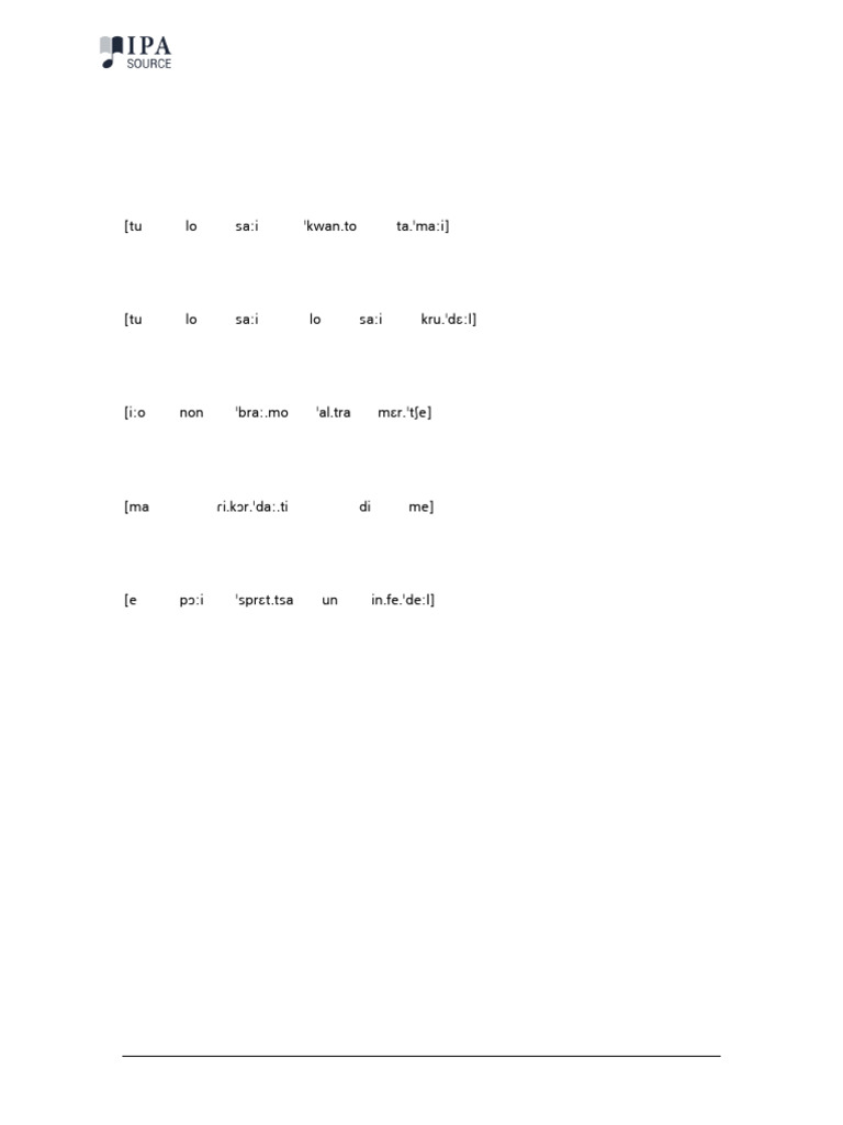 IPA - Tu Lo Sai | PDF | Poetry