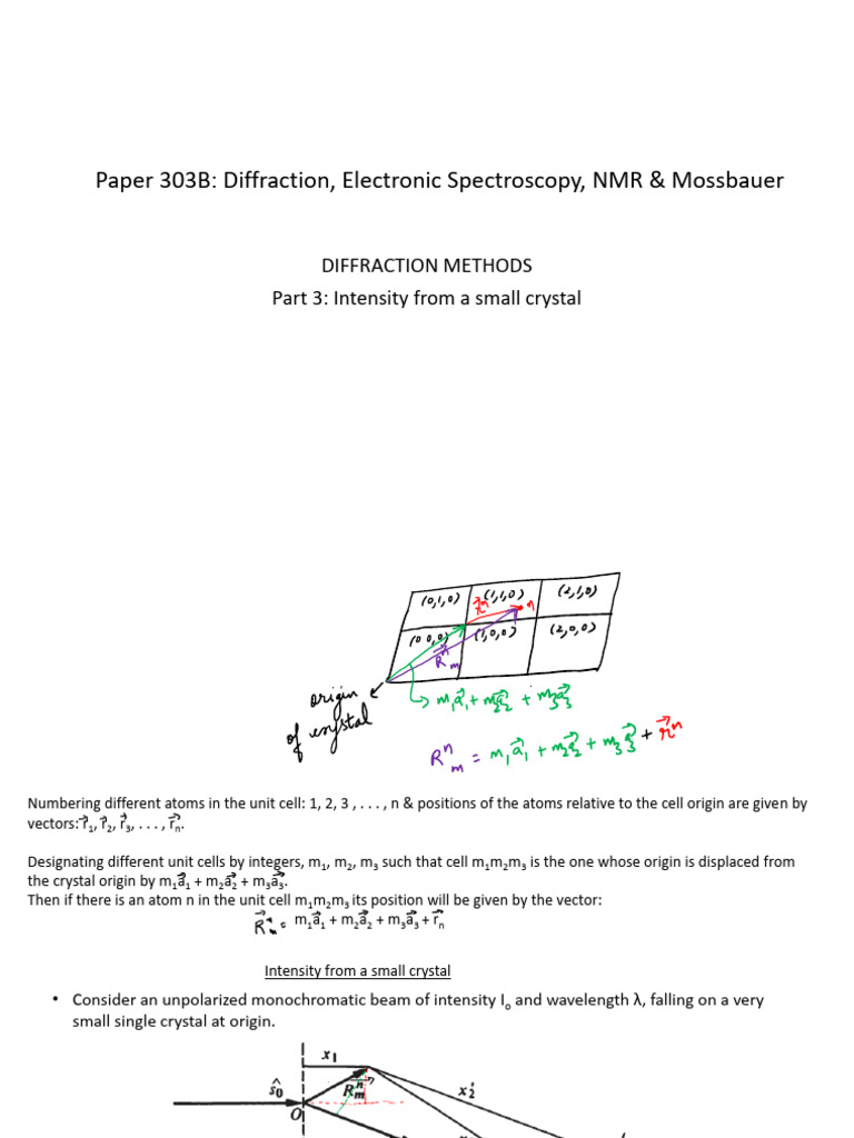 Part 3 - Diffraction From Crystal (Intensity) | PDF | Scattering ...