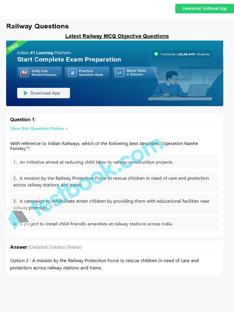 MCQ On Railway 5eea6a1139140f30f369ebd0 | PDF