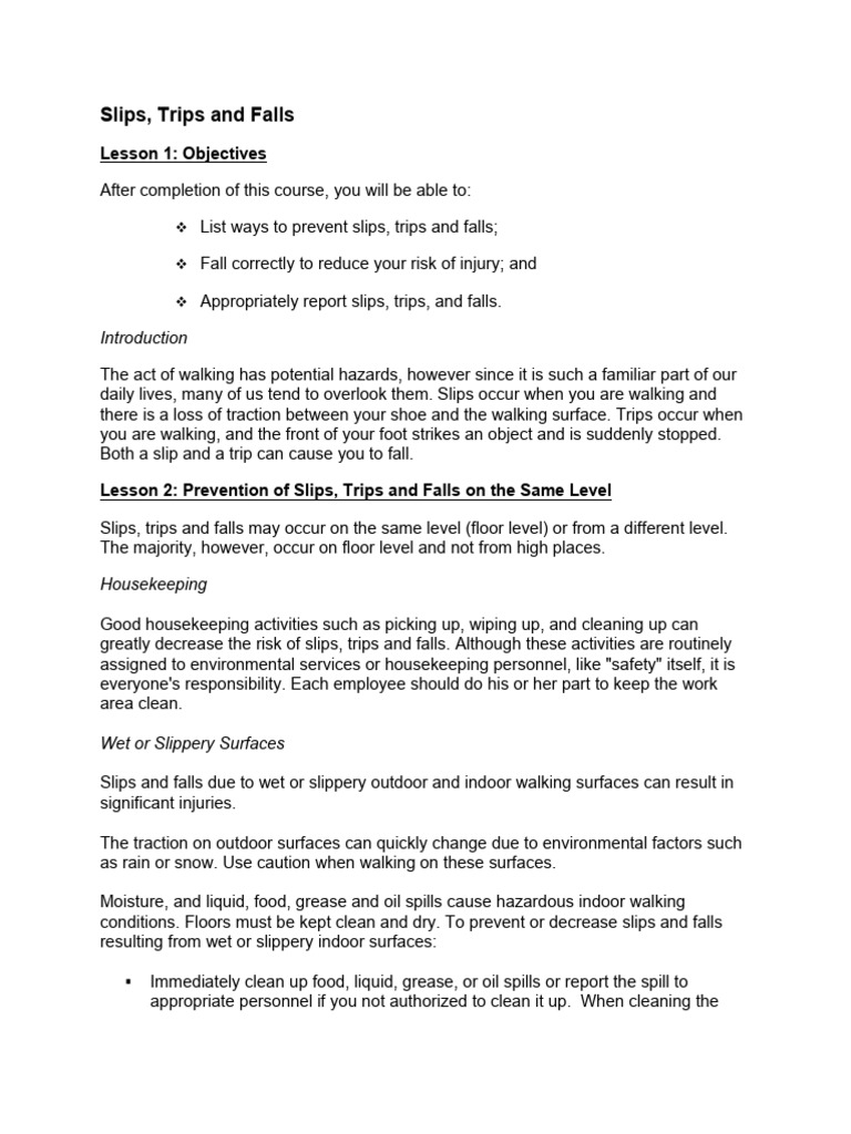 Slips, Trips and Falls | PDF | Stairs | Ladder