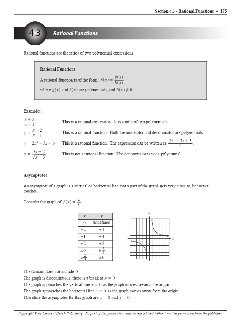 Rational Functions: FX HX GX GX HX HX | PDF | Asymptote | Polynomial