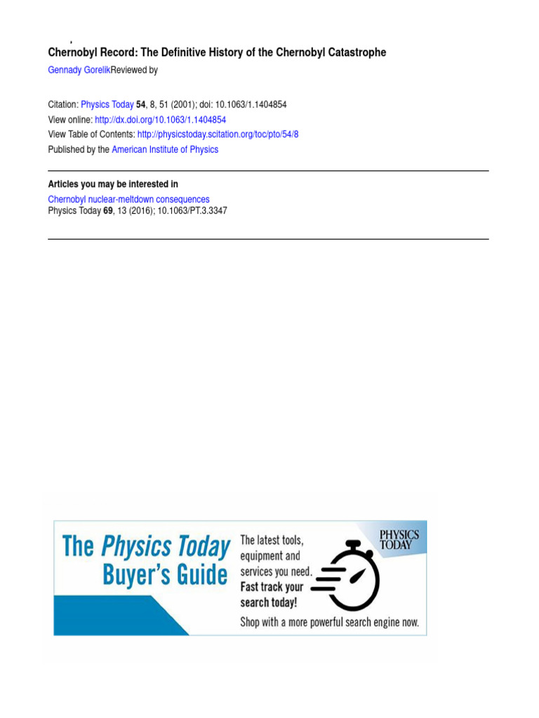 Chernobyl Record The Definitive History | PDF | Plasma (Physics) | Physics