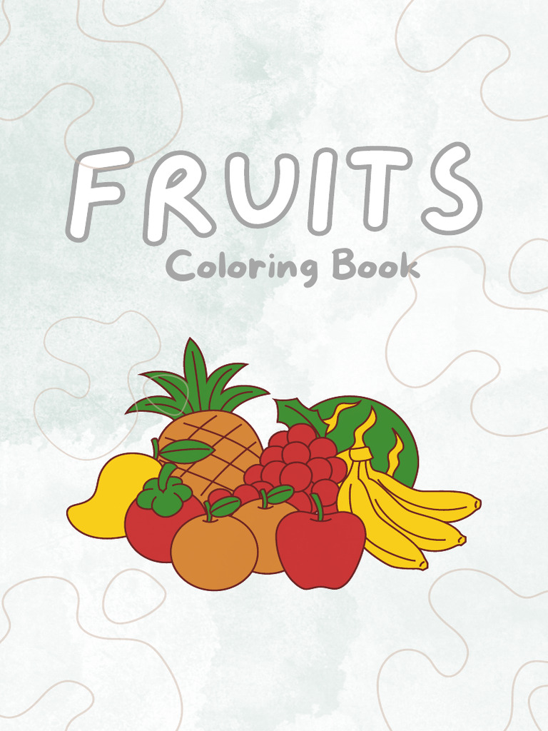 White Simple Fruits Coloring Book Worksheet.pdf | PDF