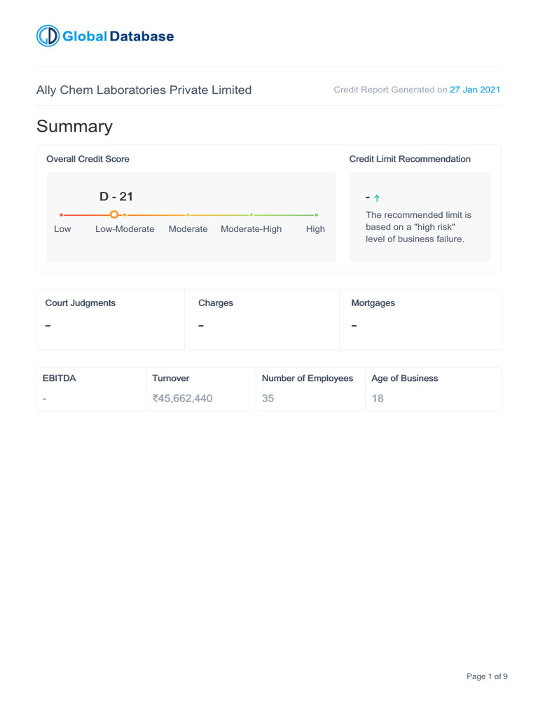 In Ally Chem Laboratories Private Limited | PDF | Balance Sheet | Business