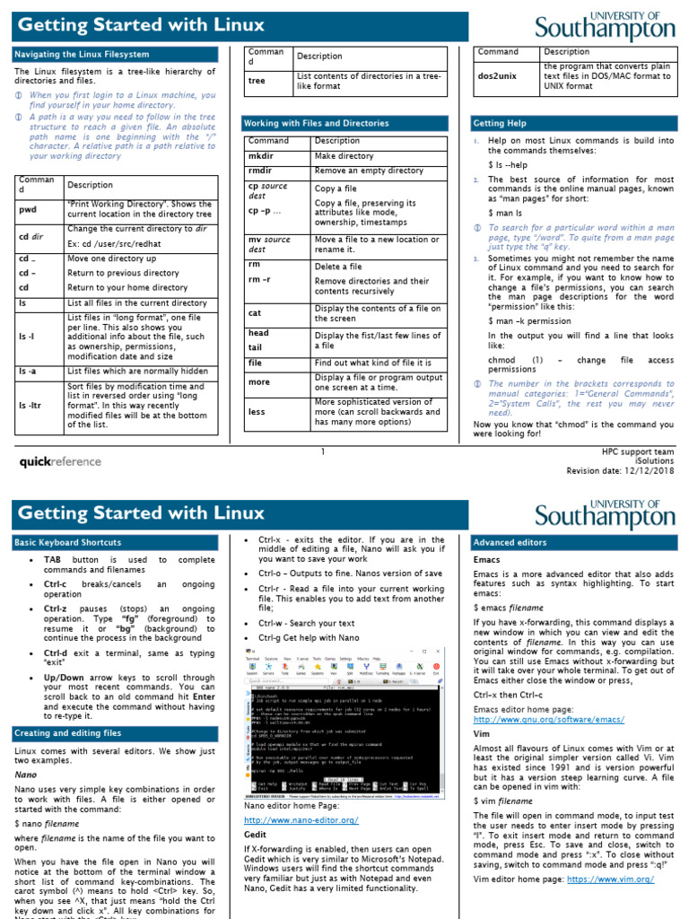 Linux Basic For Iridis | PDF | Computer File | Computing