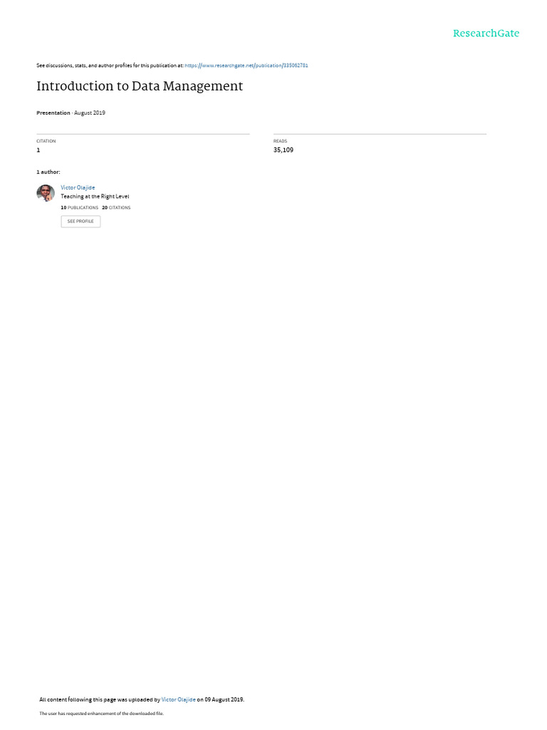 intro_to_data_management | PDF | Data Analysis | Regression Analysis