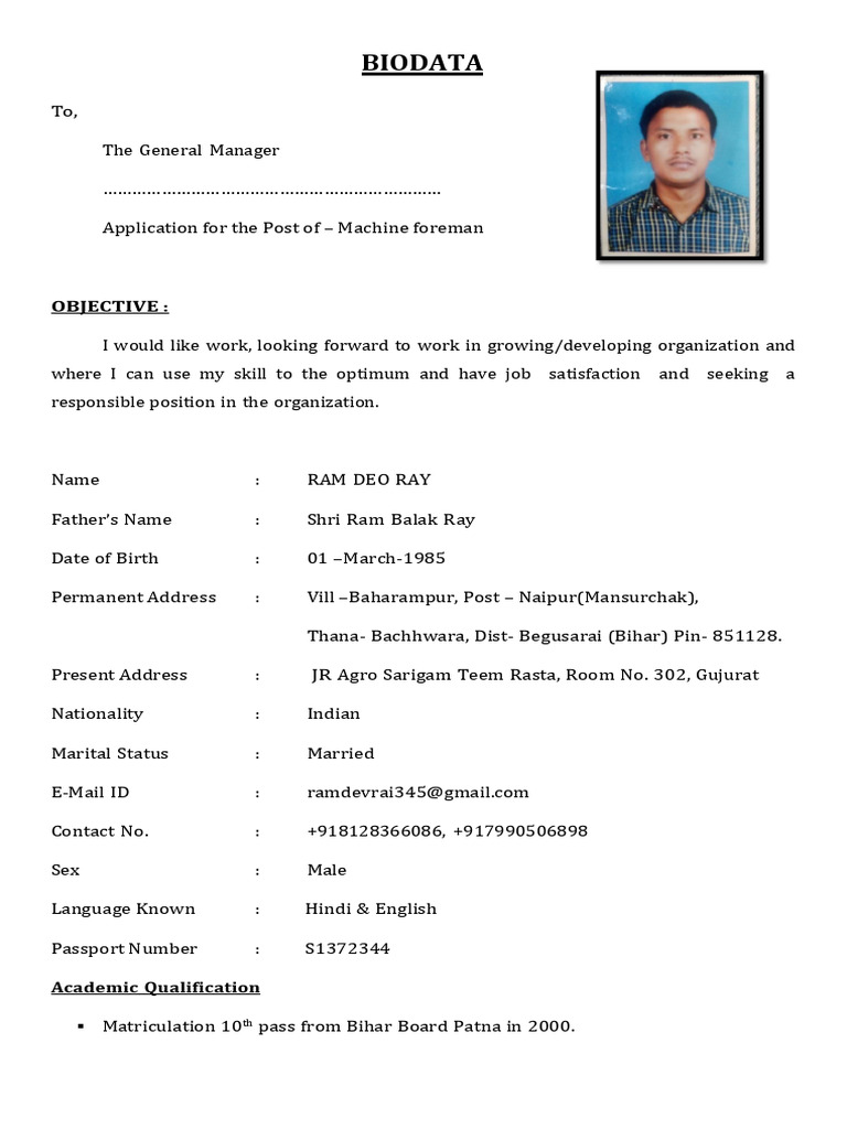 Ramdeo Ray cv2 | PDF | Career & Growth