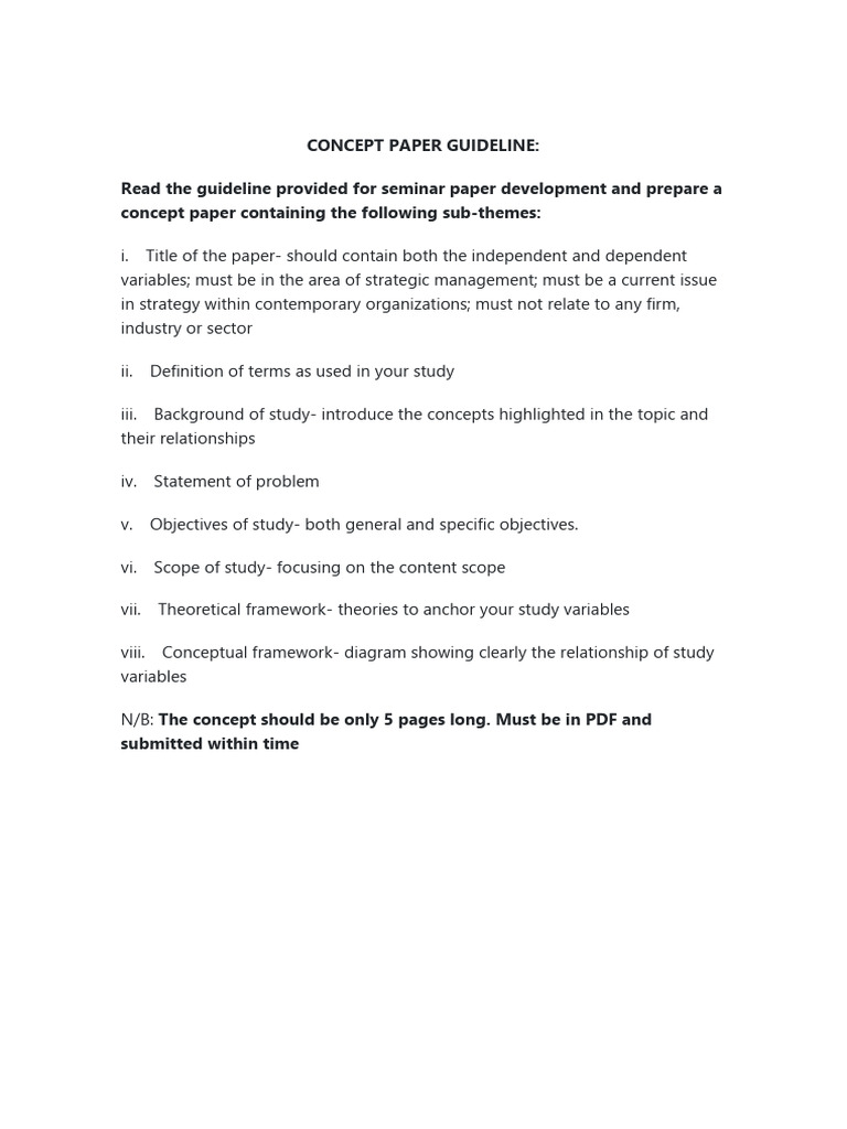 Concept Paper Guideline | PDF