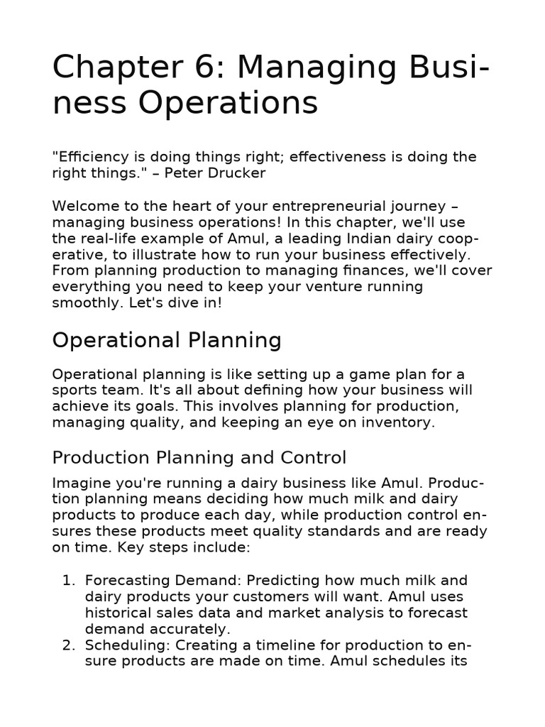 Chapter 6 - Managing Business Operations | PDF | Employment | Equity ...