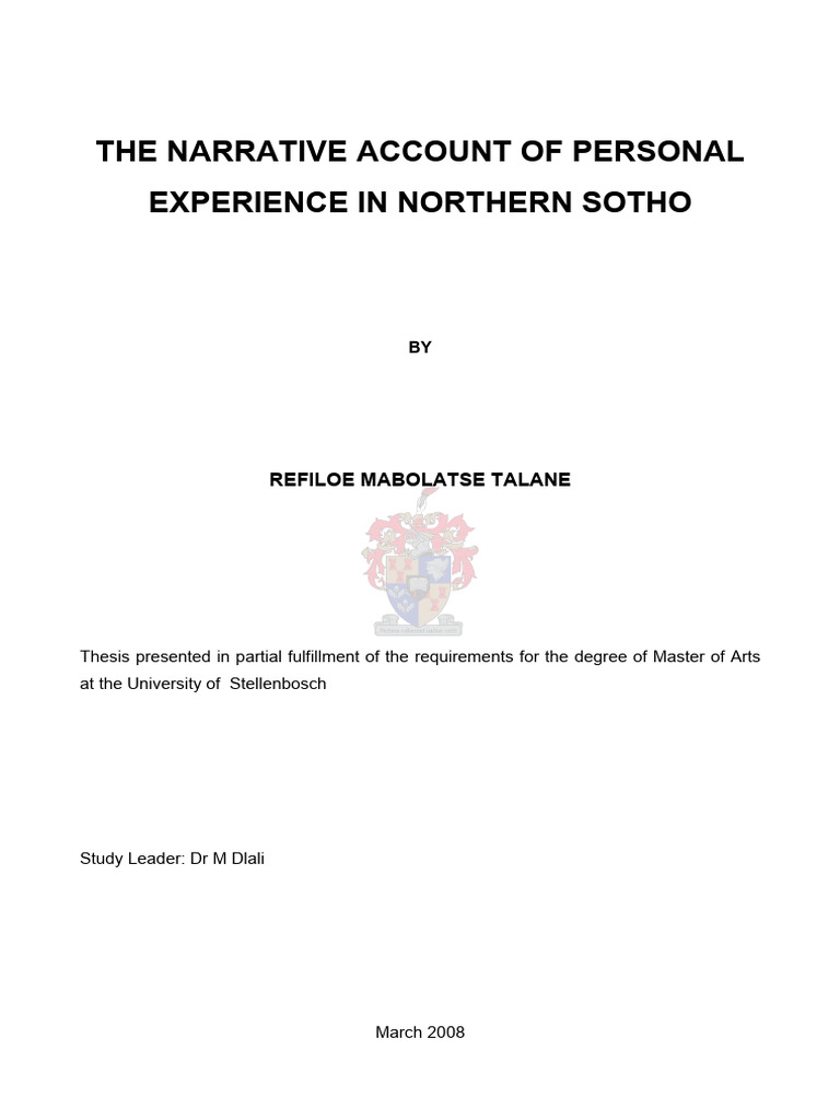 Talane Narrative 2008 | PDF | Linguistics | Human Communication