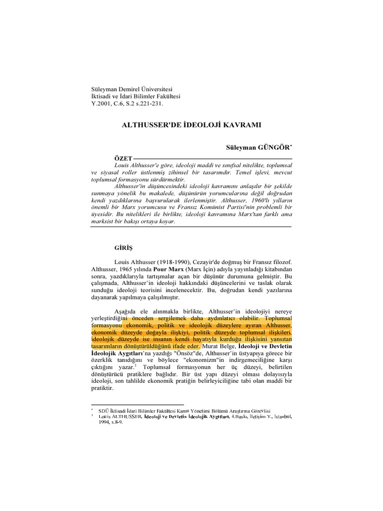 Althusser'de - Deoloji Kavram - (#223574) - 195123 | PDF