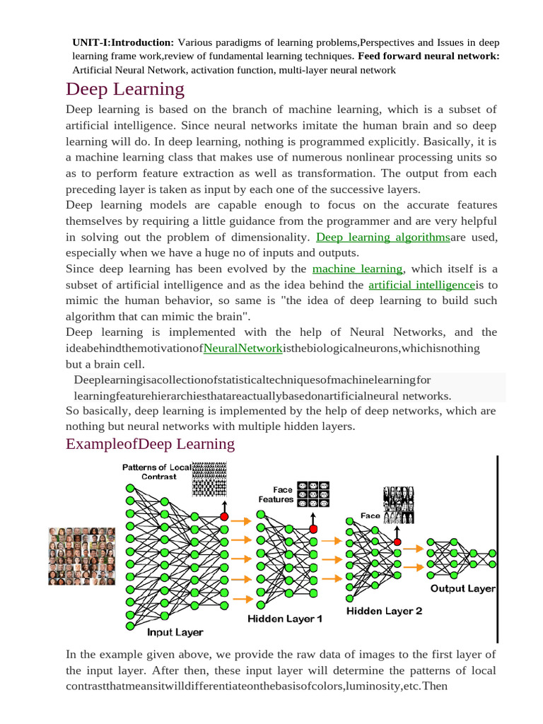 Deep Learning Basics Overview | PDF | Artificial Neural Network | Deep ...