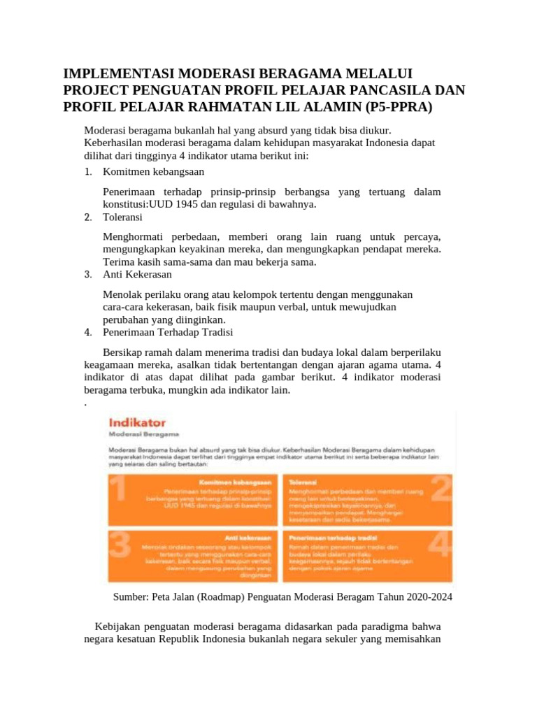 Moderasi Beragama dalam Pendidikan Pancasila | PDF
