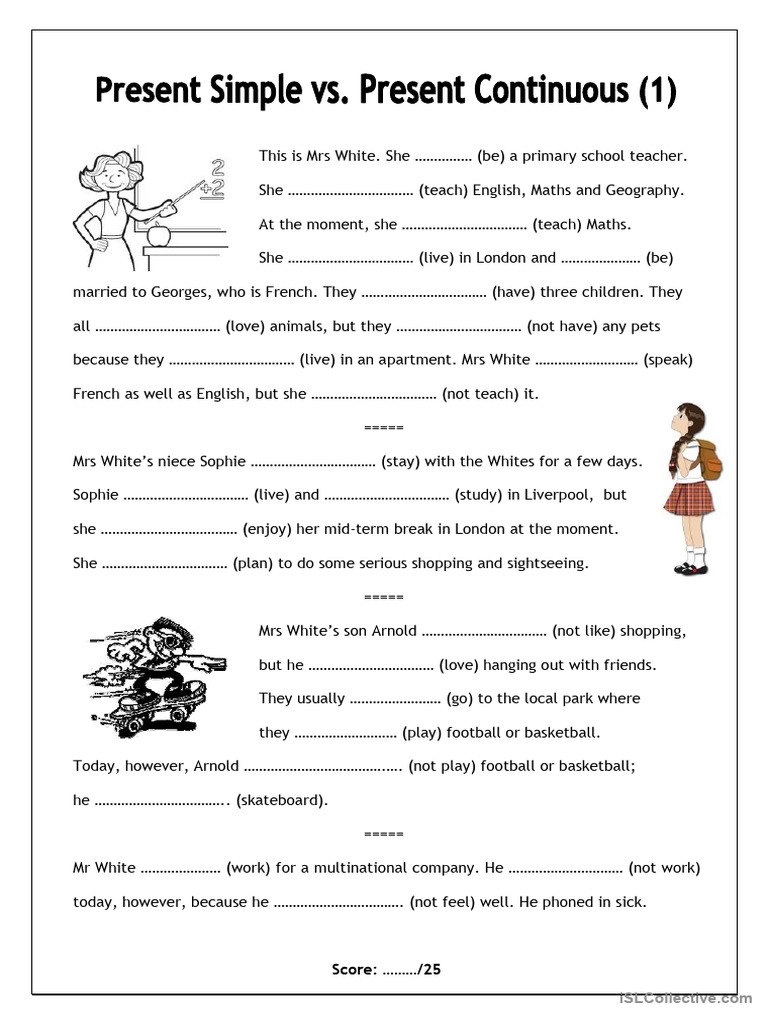 Test - Present VS Present Continous | PDF