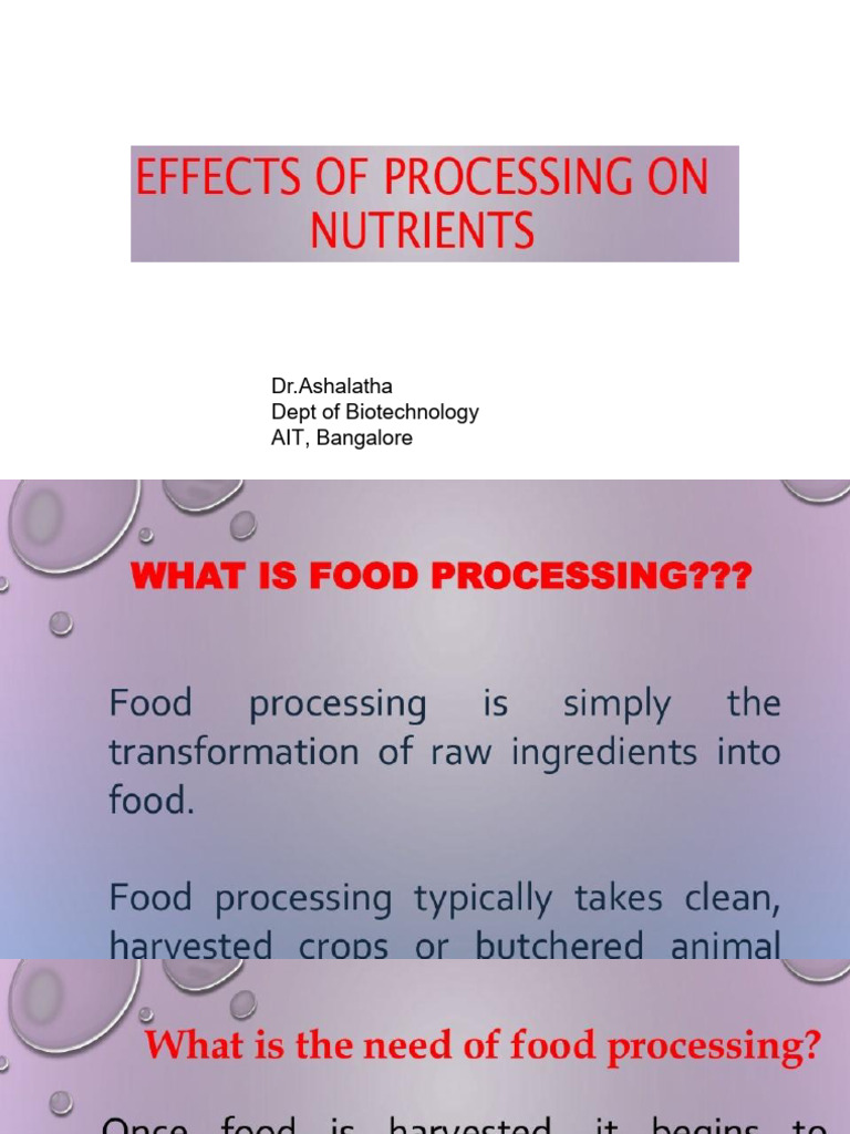 Module 4 - Effect of Processing On Food Constituents | PDF