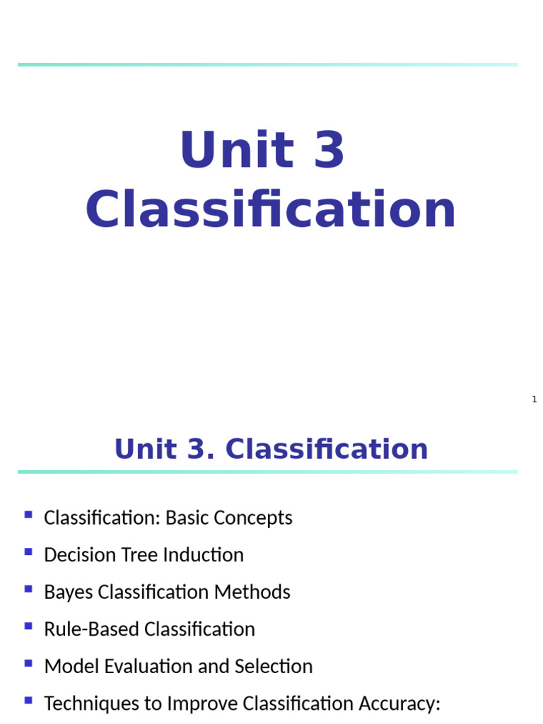 Unit 3-Classification | PDF | Sensitivity And Specificity | Cross Validation (Statistics)