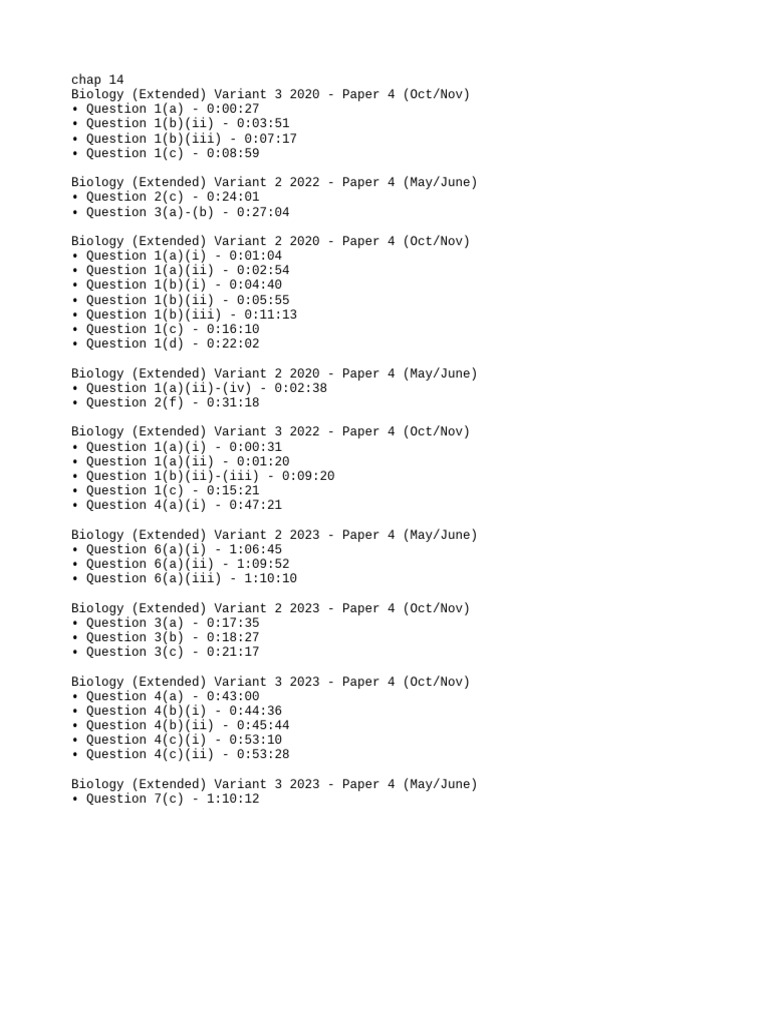 Bio Questions c14 | PDF