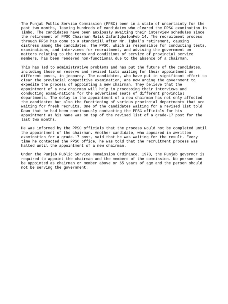 PPSC | PDF | Career & Growth