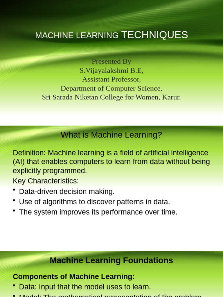 Machine Learning Techniques - Types of Machine Learning - Applications ...