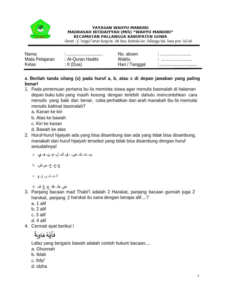 Soal QH | PDF