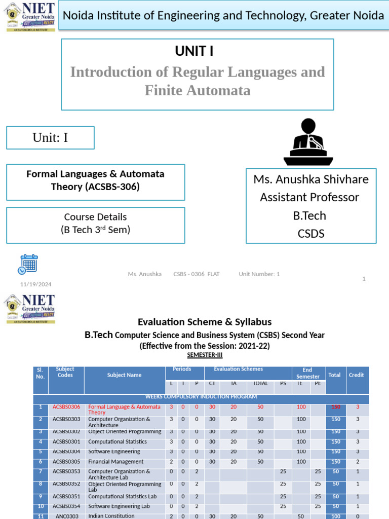Unit1 FLAT | PDF | Automata Theory | Theory Of Computation