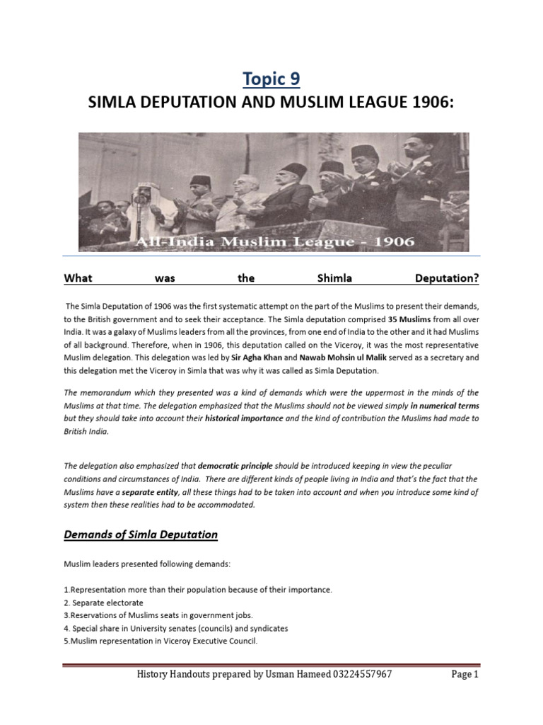 Topic 8, Simla Deputation and Ml-3 - 231107 - 224456 | PDF | All India ...
