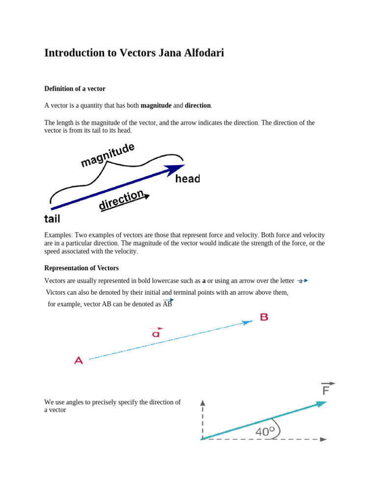 Introduction To Vectors | PDF | Euclidean Vector | Classical Mechanics