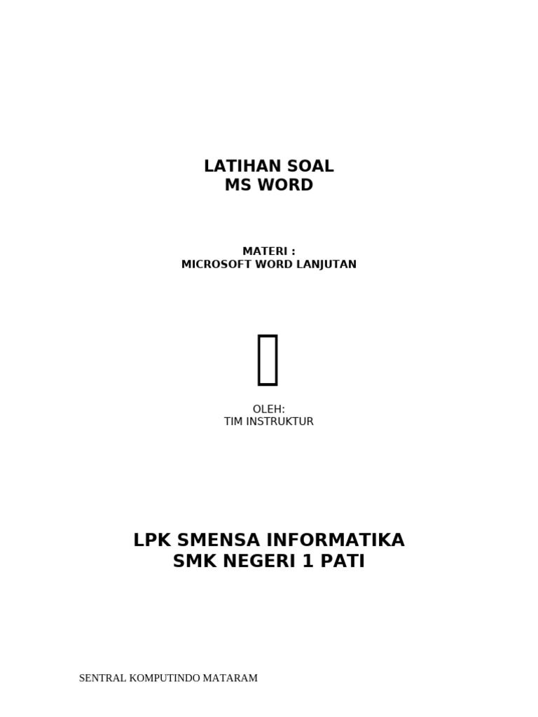 Latihan Soal MS Word Materi Microsoft Wo | PDF | Komputer | Teknologi ...
