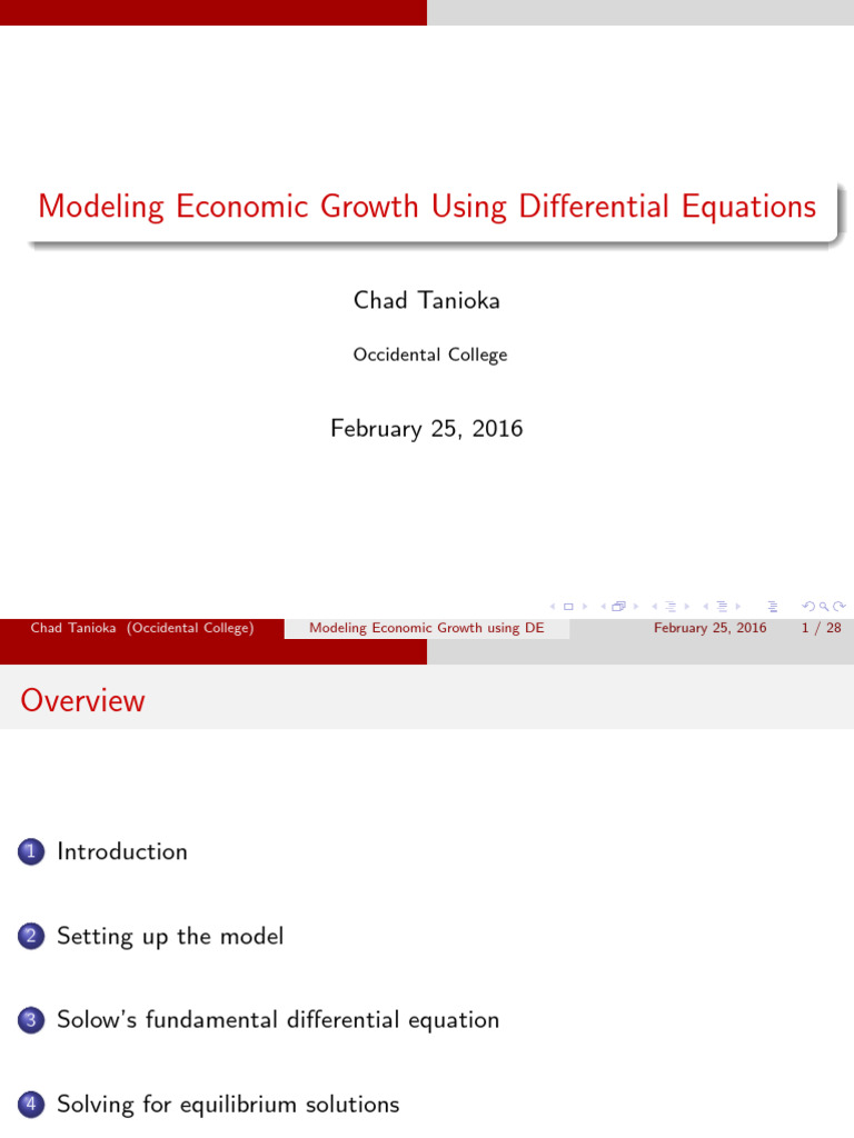 Solow-Swan Model of Economic Growth | PDF | Economies | Economics