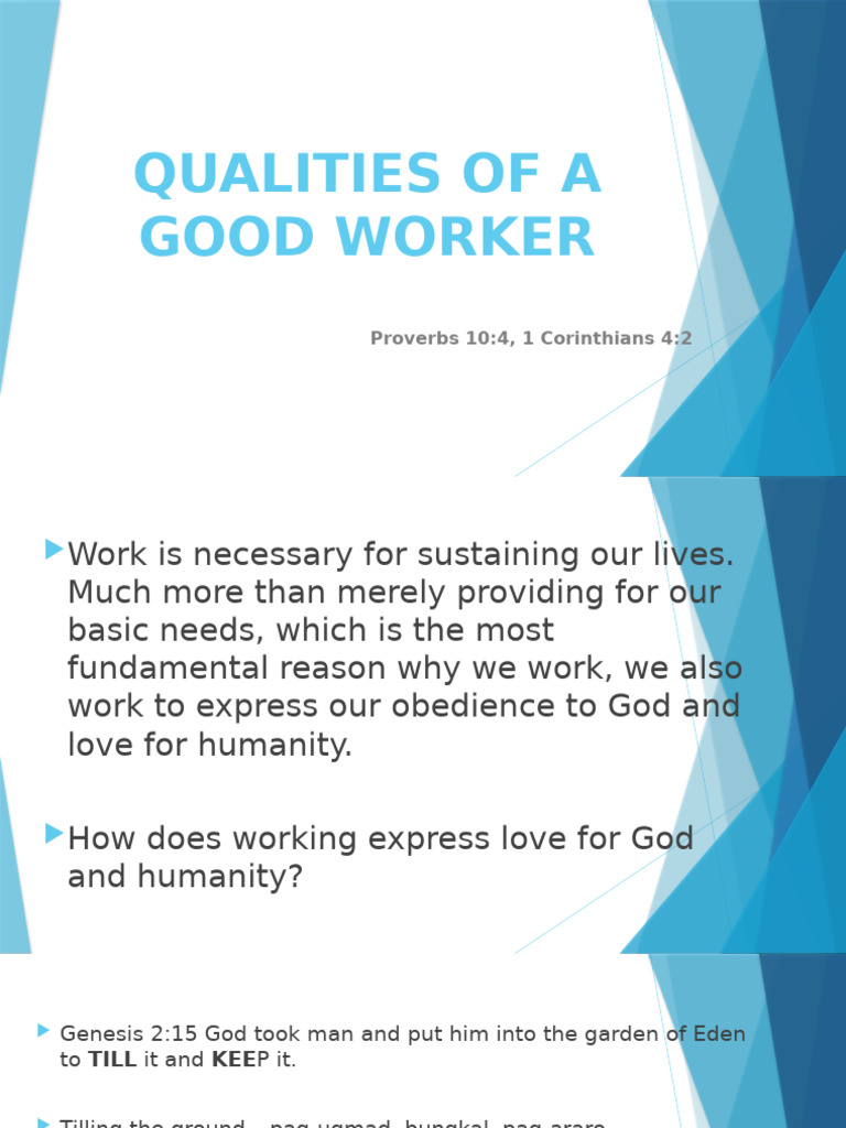 Qualities of A Good Worker | PDF | Career & Growth