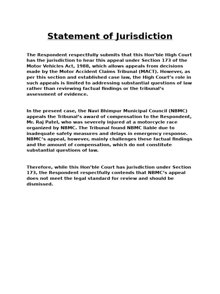 Statement of Jurisdiction | PDF