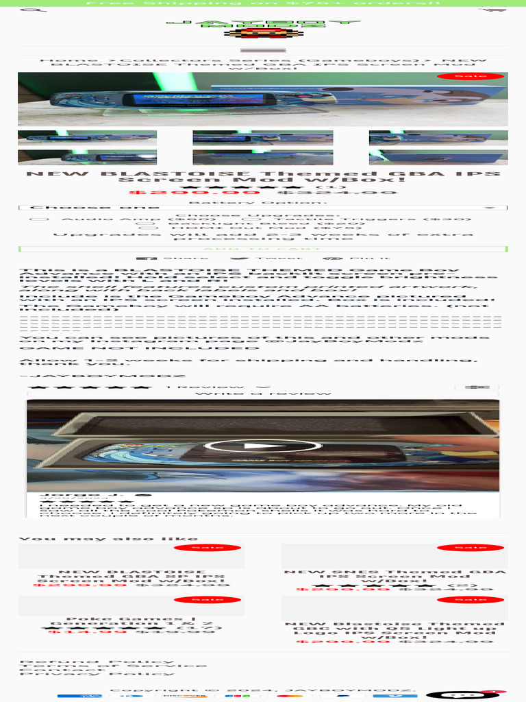 New Blastoise Themed Gba Ips Screen Mod Wbox! - Jayboymodz | PDF | Portable Computers | Video ...