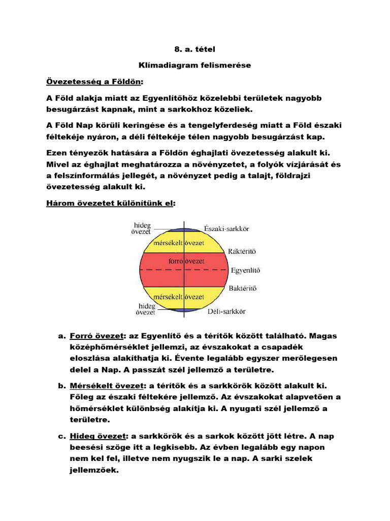 A. Tétel Klímadiagram Felismerése | PDF