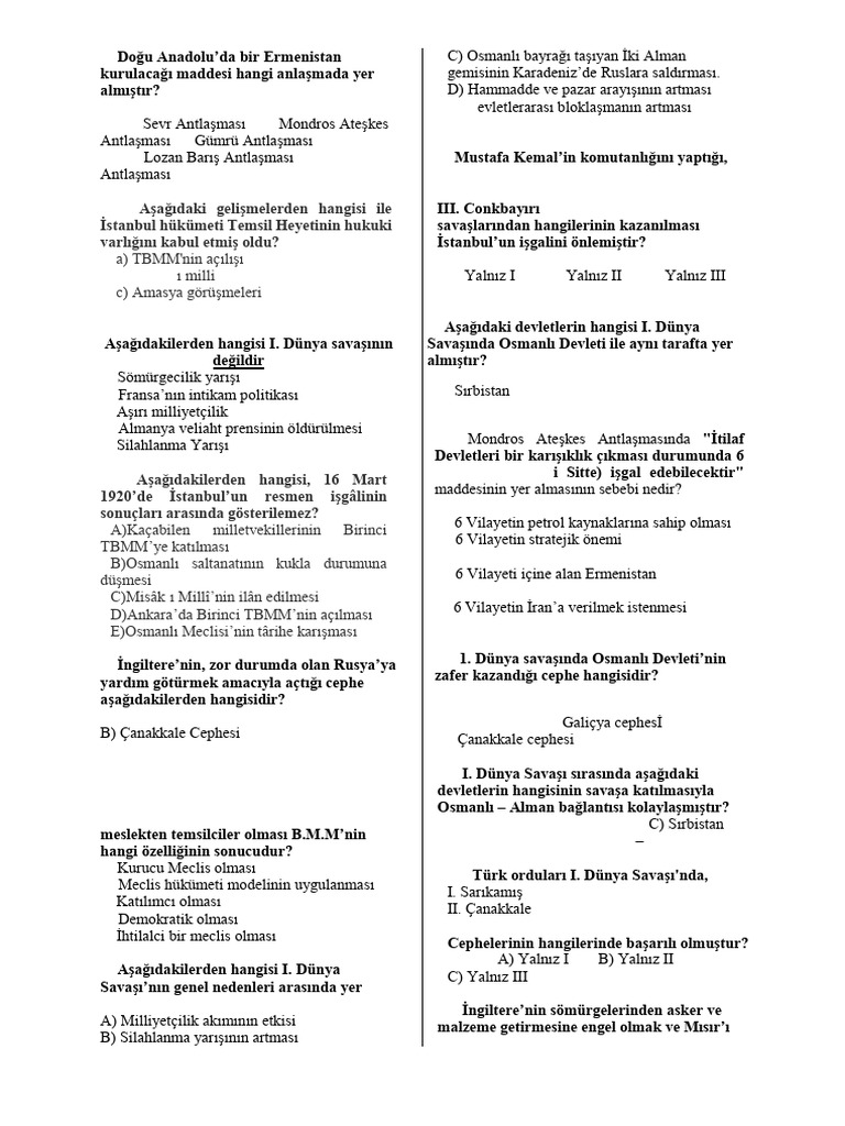 Guz Final Ornek Soru 2022 | PDF