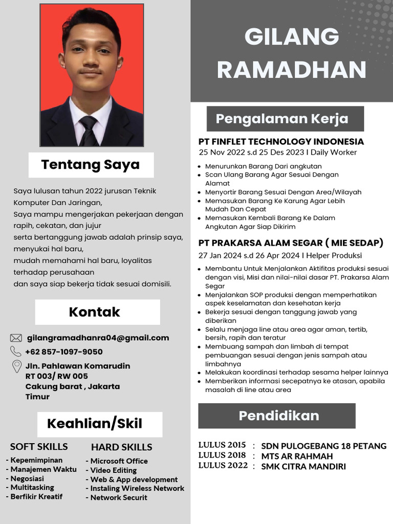 CV Gilang Ramadhan . | PDF