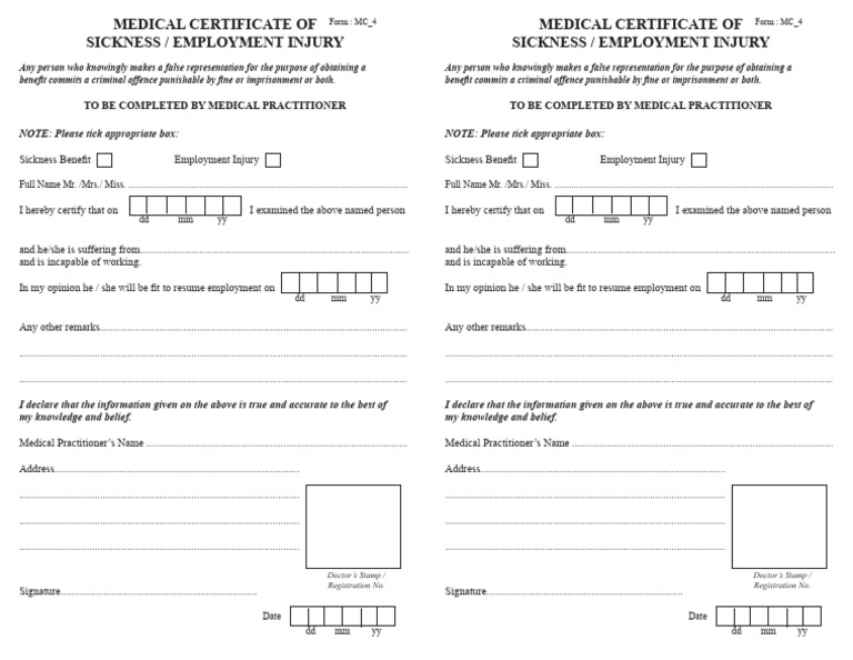 MSSF Medical Certificate1 | PDF | Public Law | Criminal Justice