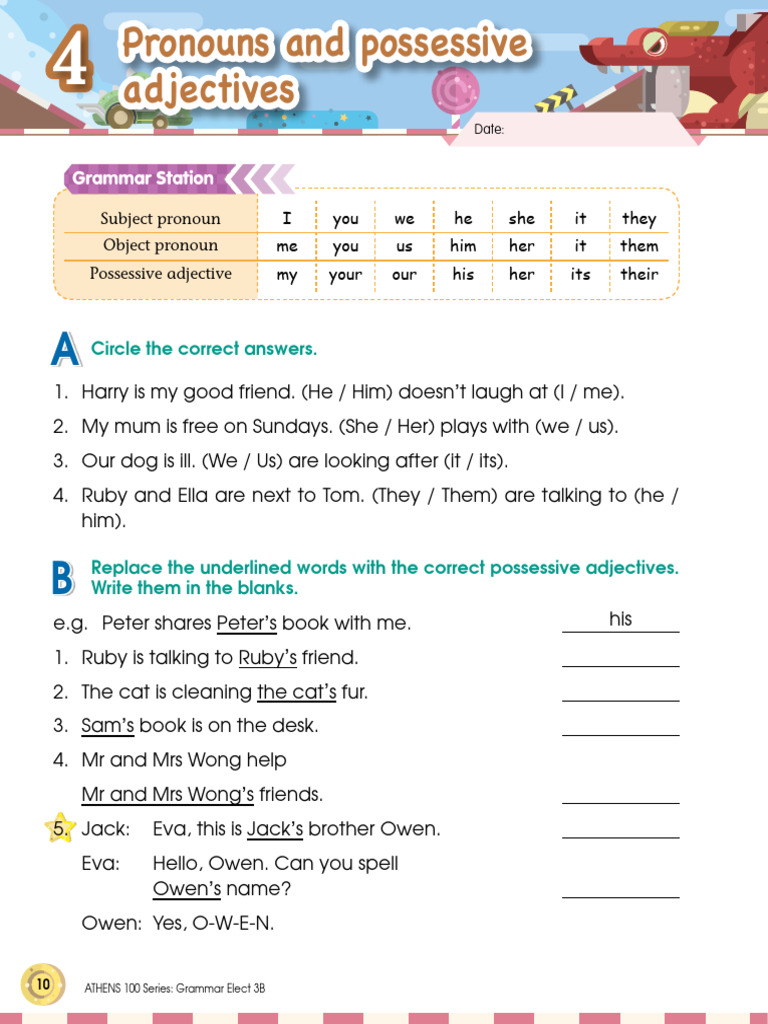 Grammar Station: Circle The Correct Answers | PDF | Pronoun ...