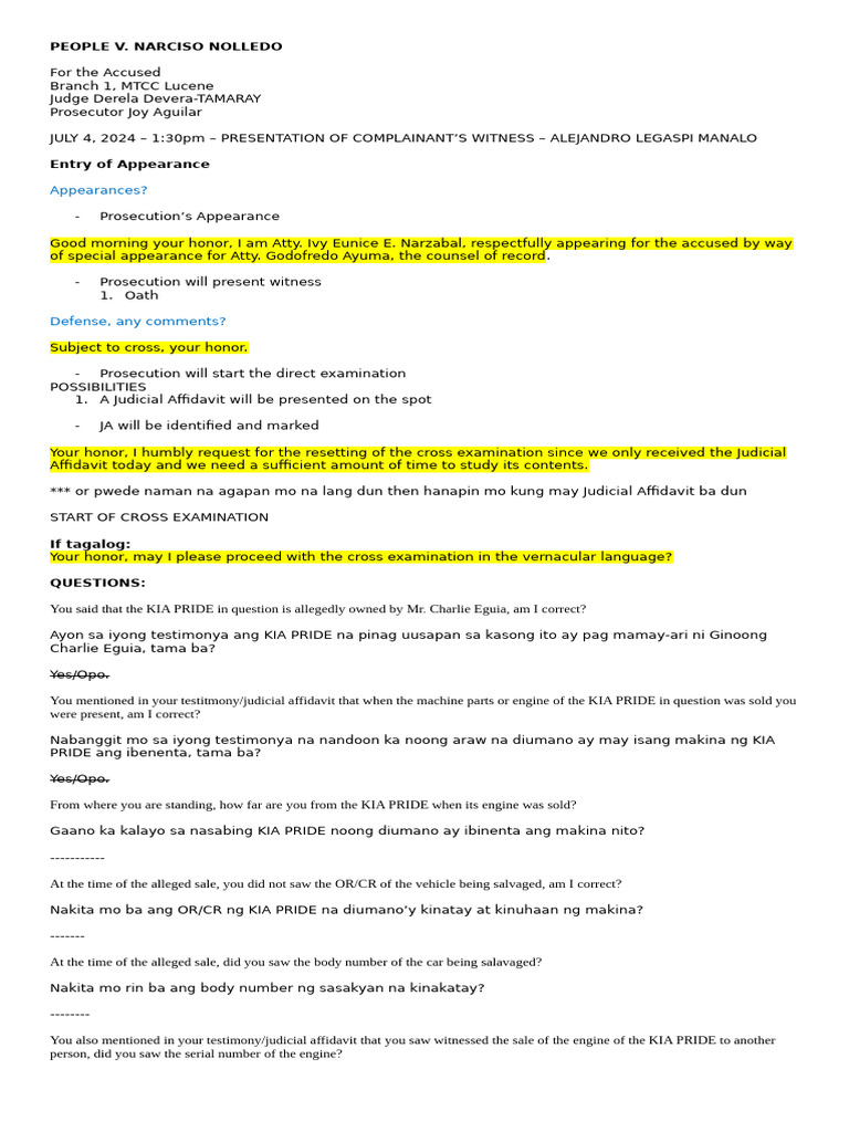 PEOPLE V NOLLEO - SCRIPT | PDF | Fraud | Public Law