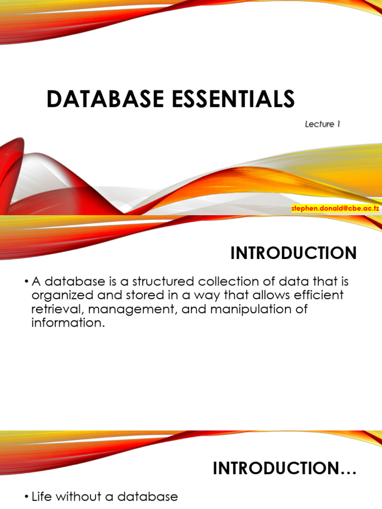 Lecture 1 | PDF | Databases | Database Transaction