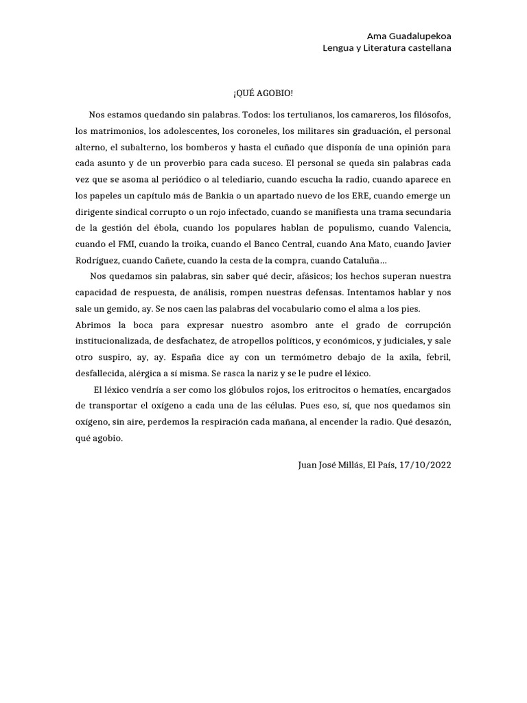 El Agobio de la Palabra Perdida | PDF | Clásicos