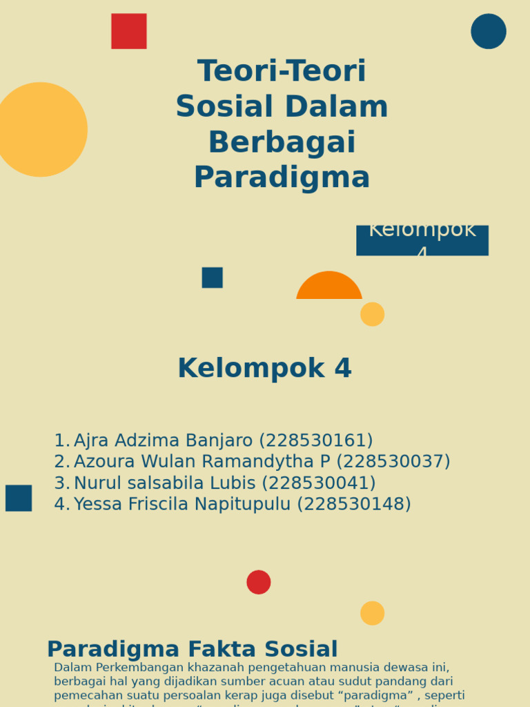 Kelompok 4 Teori Teori Sosial | PDF | Sains & Matematika