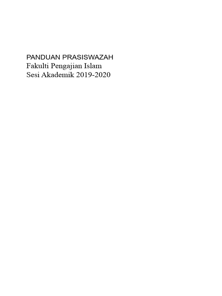 Buku Panduan Prasiswazah 20192020 Ukm | PDF