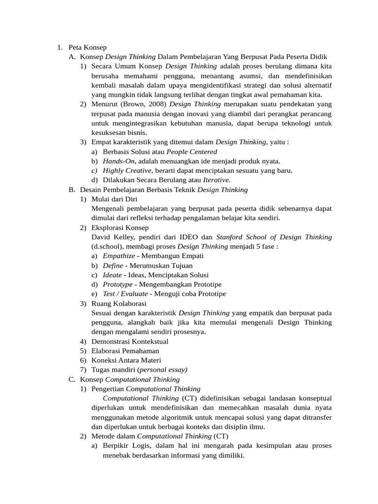 Design Thinking dan Computational Thinking dalam Pembelajaran | PDF