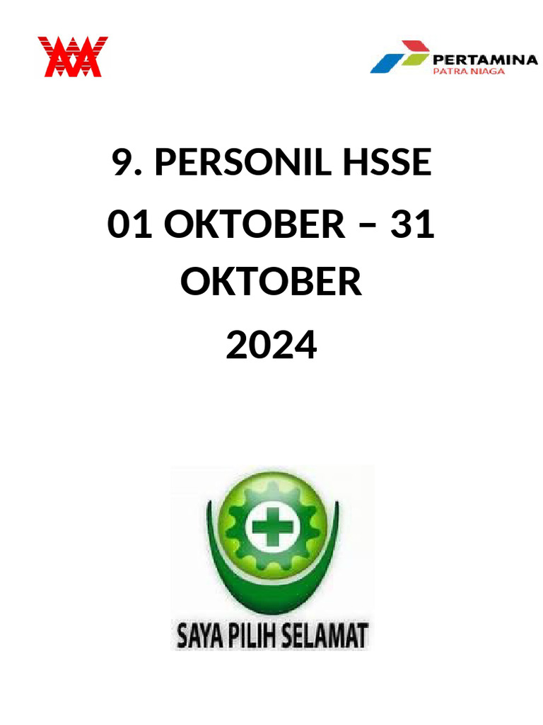 Cover Personil Hsse Proses 3 | PDF