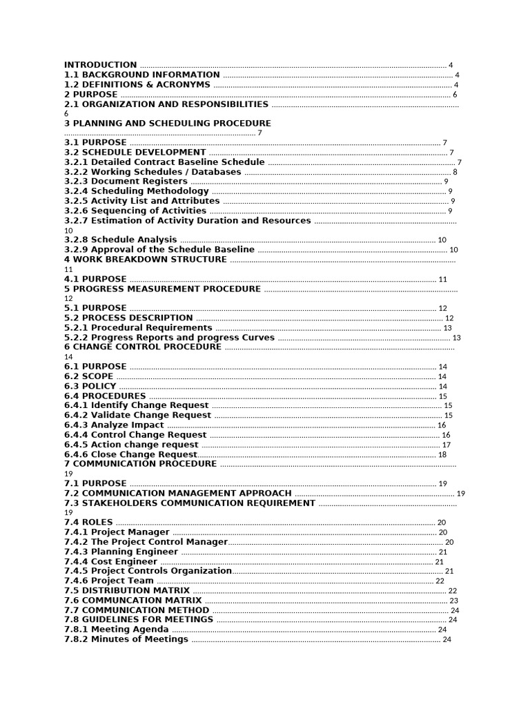 Project Control Plan Rev00 | PDF | Project Management | Invoice